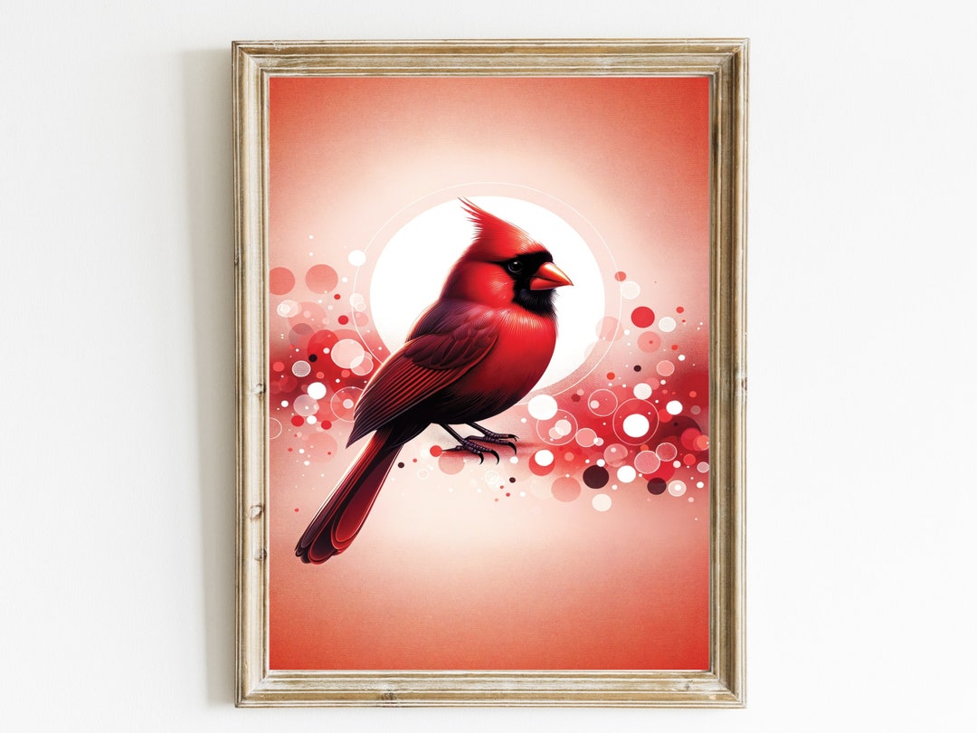 Cardinal Digital Print, Bird Wall Art, Nature Wall Decor, Wildlife ...