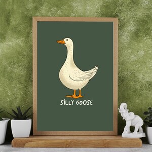 Silly Goose Art Print, Nursery Wall Decoration, Kids Room Decor ...