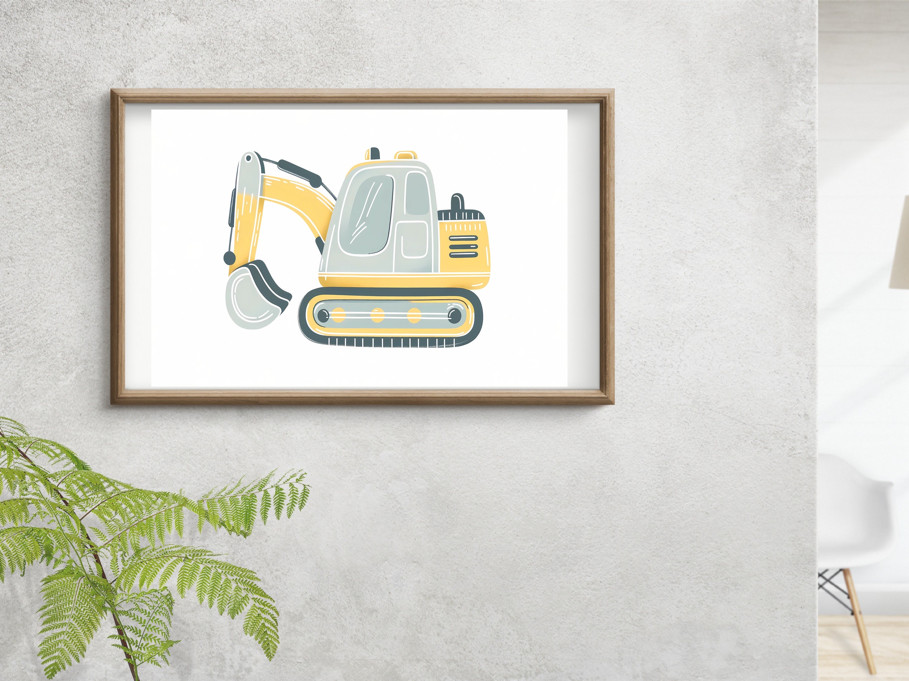 Excavator Poster for Kids Construction Themed Baby Room - Etsy