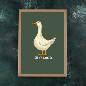 Silly Goose Art Print, Nursery Wall Decoration, Kids Room Decor ...