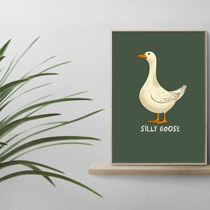 Silly Goose Art Print, Nursery Wall Decoration, Kids Room Decor ...