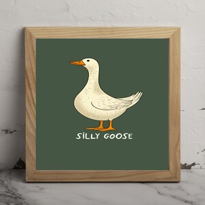 Silly Goose Art Print, Nursery Wall Decoration, Kids Room Decor ...