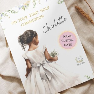 First Communion Handmade Card for Goddaughter Printable Gift Custom ...