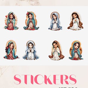 Virgen Guadalupe Sticker Water Bottle Catholic Vinyl Sticker Sheet Gift ...