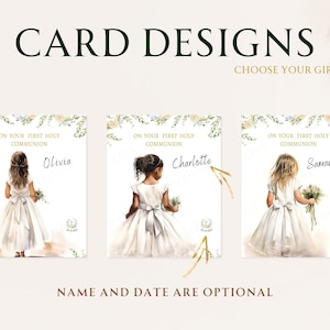Personalized First Holy Communion Card for Granddaughter Printable Gift for Girl Custom 1st Holy ...