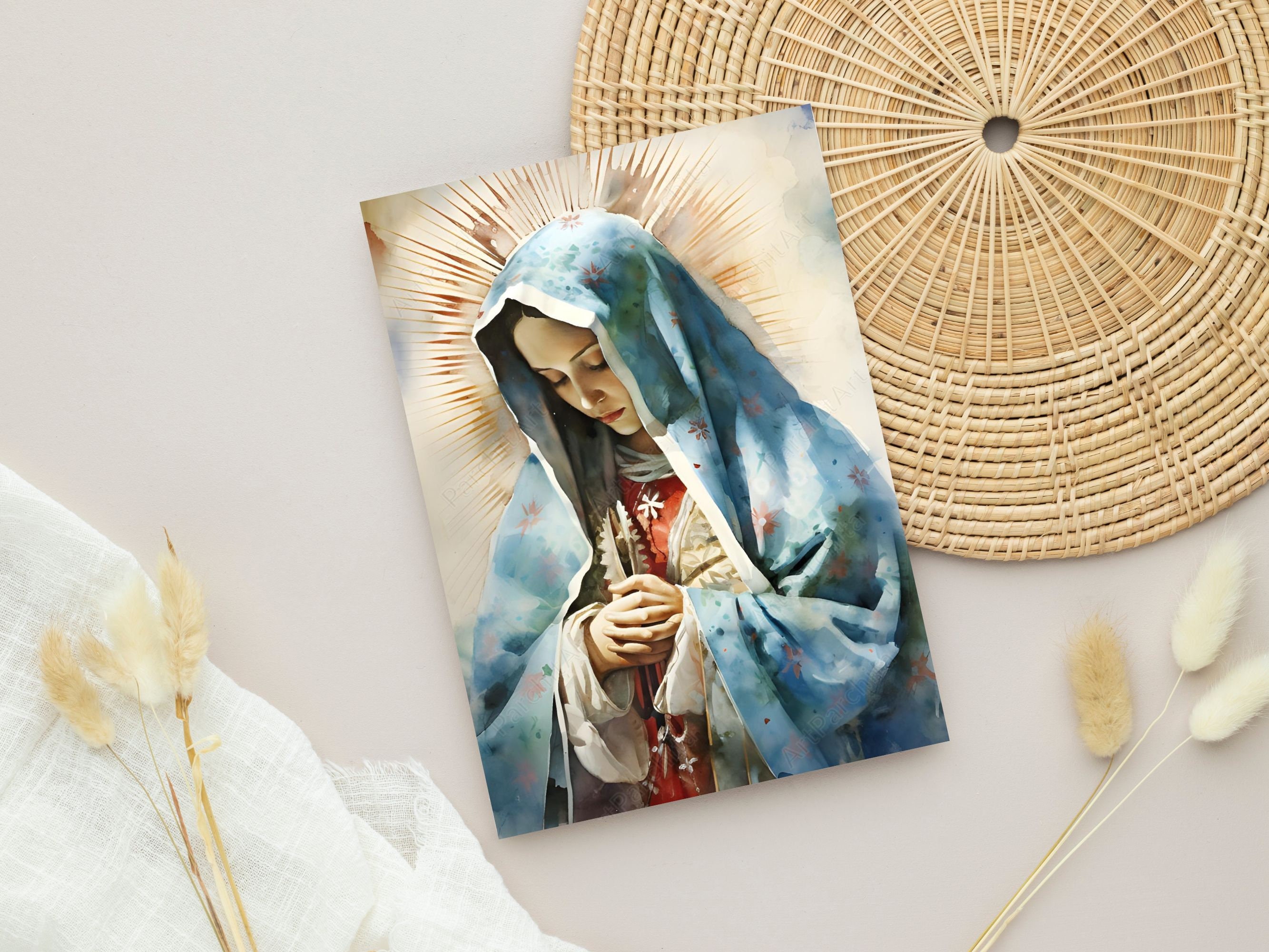 Virgin Mary Print Wall Art Oil Painting Lady of Guadalupe Catholic ...