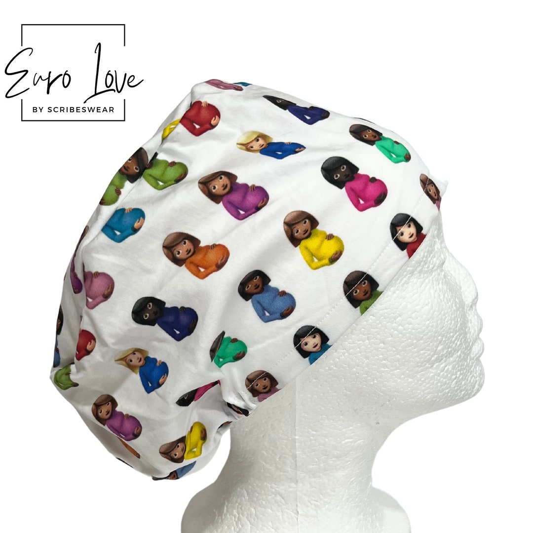 White CLB Surgical Caps Euro Scrub Cap Fun Scrub Caps OBGYN Scrub Cap ...