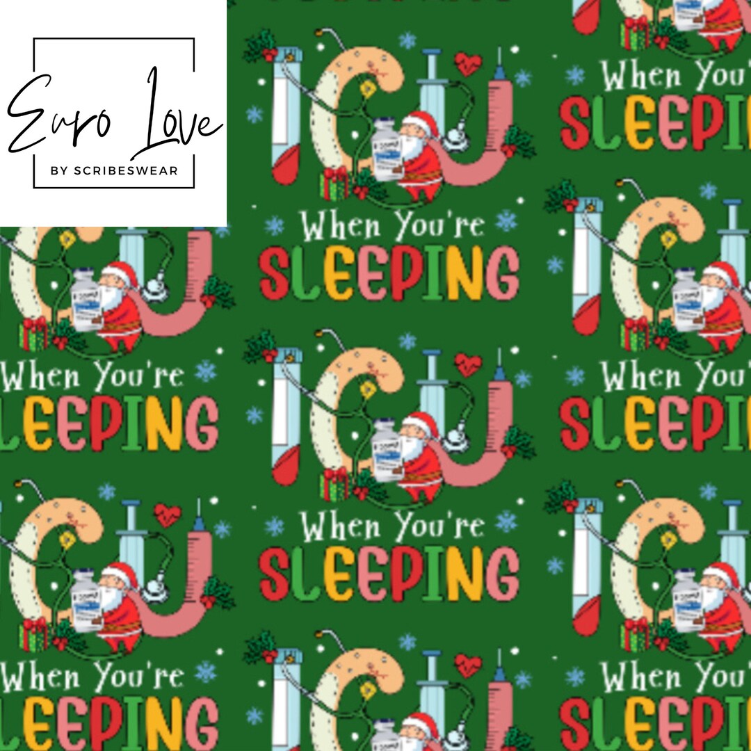 Icu When You're Sleeping | Christmas Med Scrub Cap | Funny Scrub Cap ...