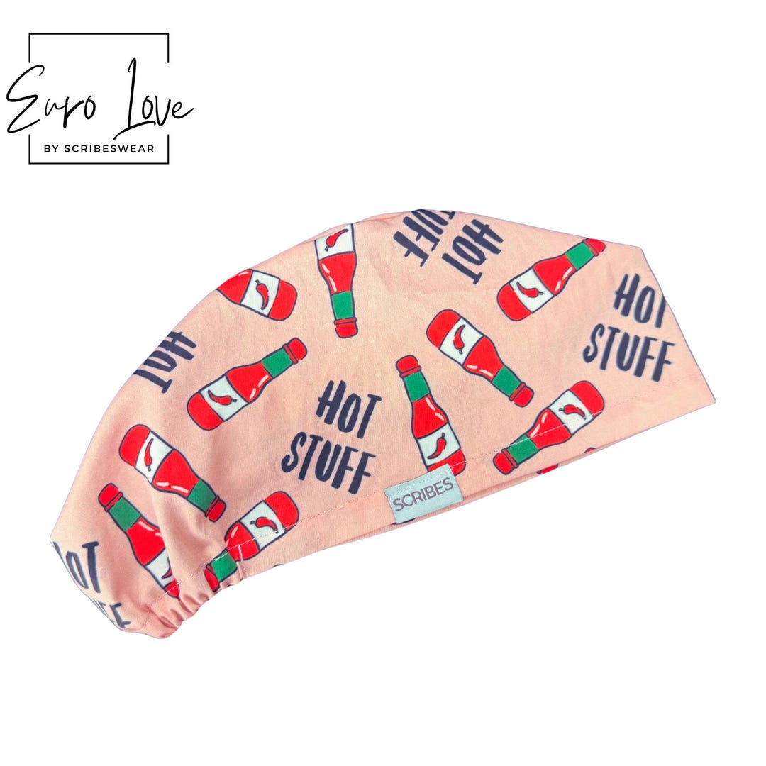 Hot Stuff! Hot Chilli Peppers | Valentines Scrub Cap Euro Scrub Cap ...