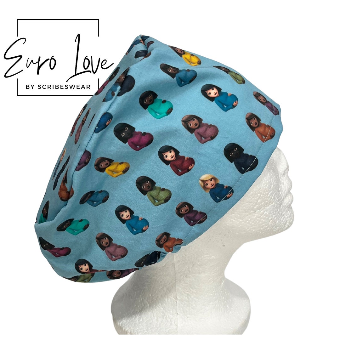 Dusky Blue- CLB Autumn Surgical Caps | Euro Scrub Cap| Fun Scrub Caps ...