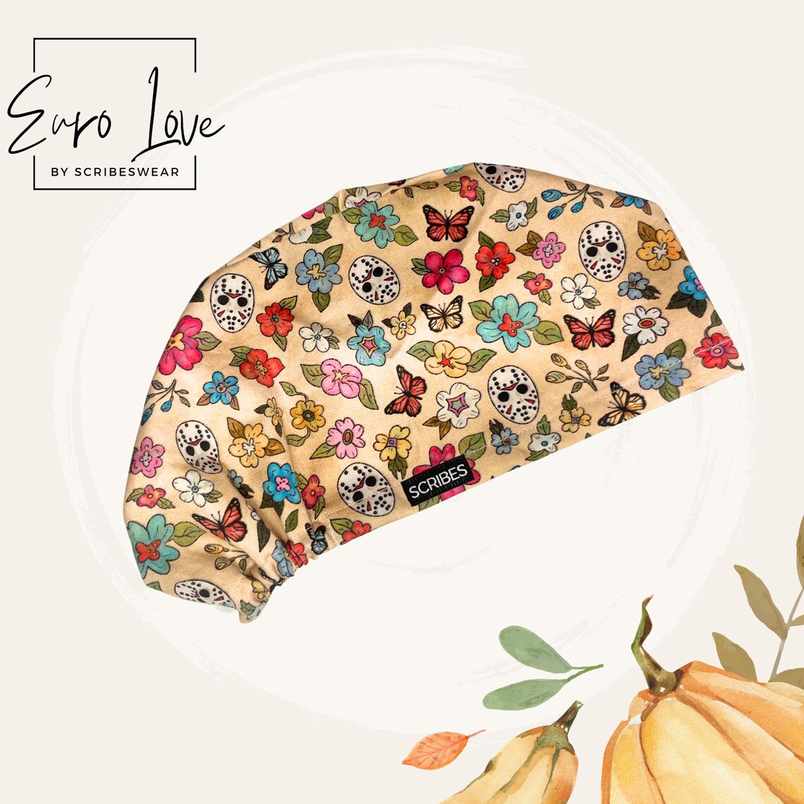 Crystal Lake and Jason, Halloween, Fall, Autumn Thanksgiving Euro Scrub ...