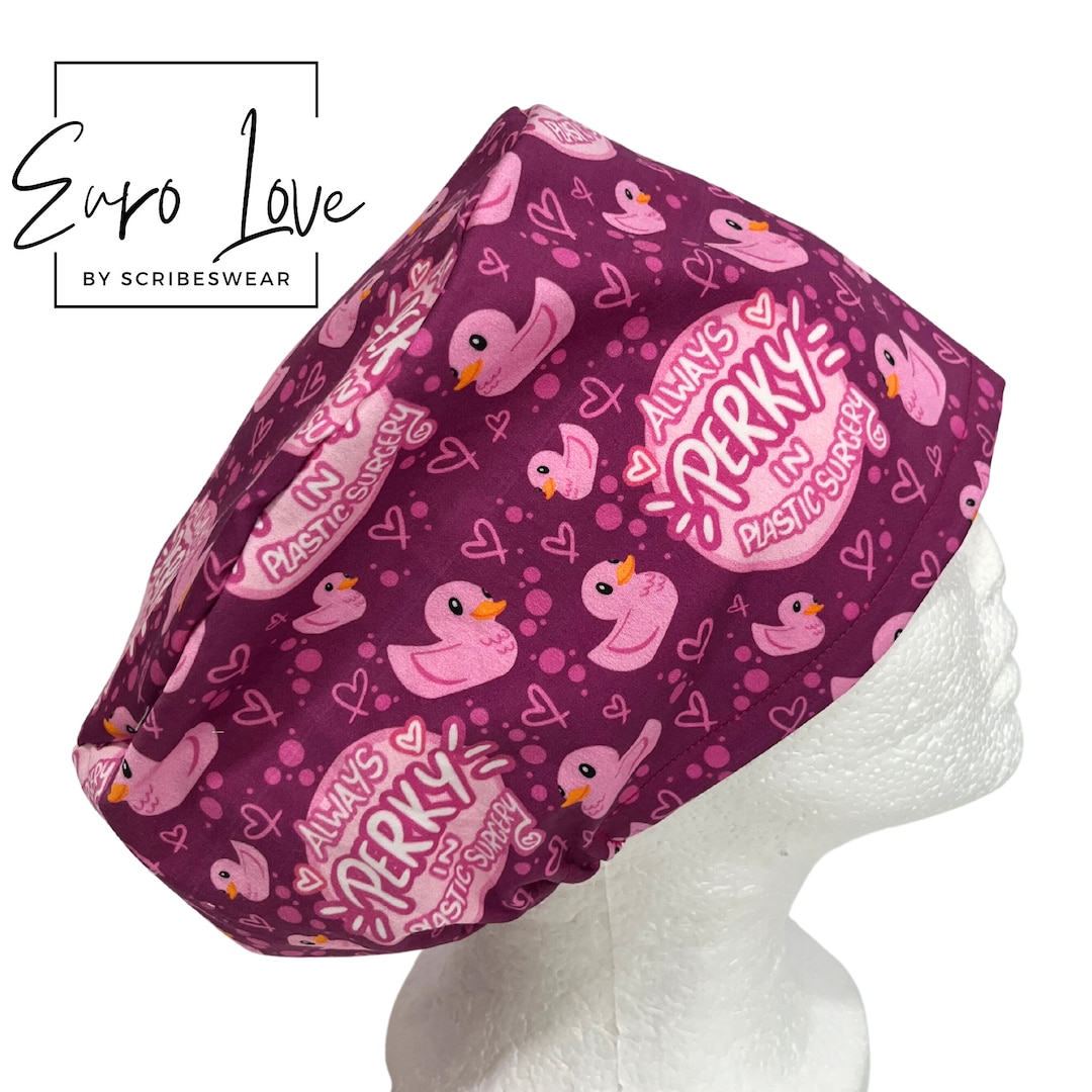 Always Perky in Plastic Surgery | Funny Scrub Cap| Euro Scrub Cap ...
