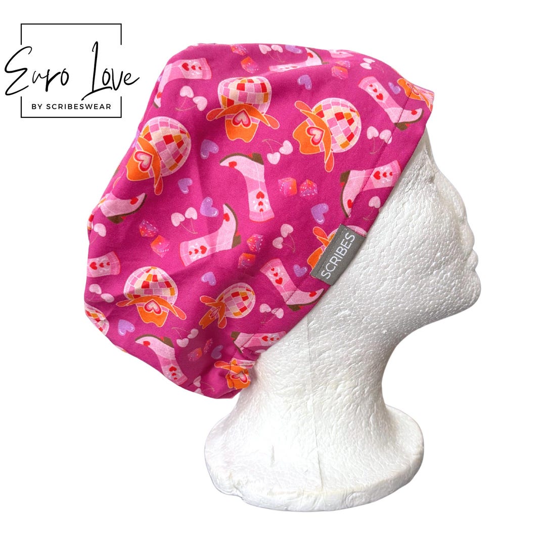Magenta Fuchsia Cowgirl Roan in Pink Music Artist Scrub Cap| Euro Scrub ...