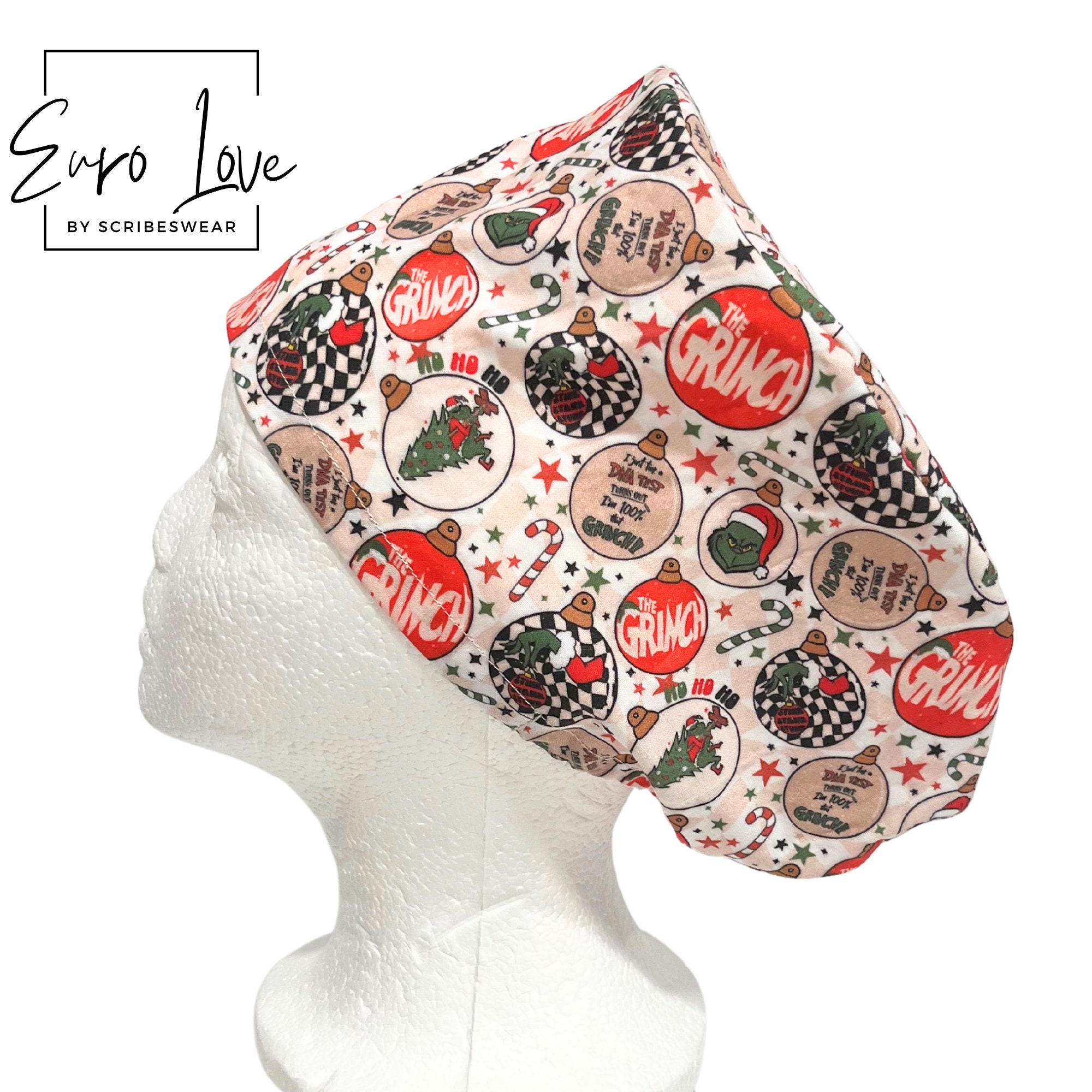 Grouchy Grinch Scrub Cap Funny Scrub Cap Euro Scrub Cap Surgery ...