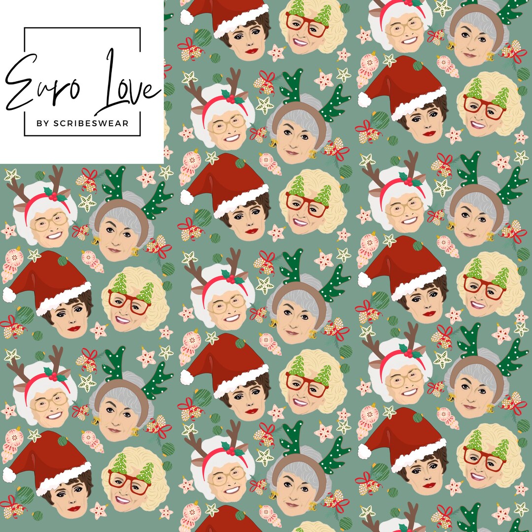 Green Golden Girls Winter | Christmas Med Scrub Cap | Funny Scrub Cap ...