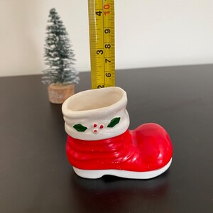 Adorable Vintage Mini Ceramic Santa Boot With Holly - Etsy