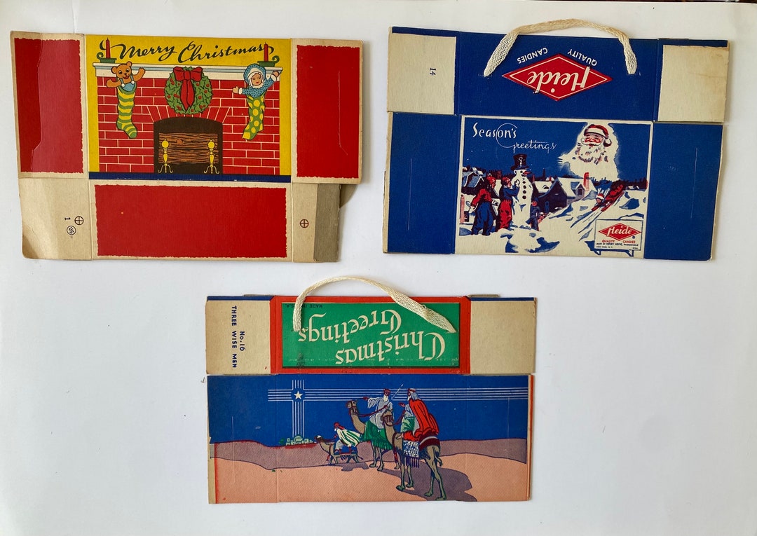 Trio of Vintage Heide Cardboard Christmas Candy Boxes - Etsy