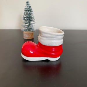 Adorable Vintage Mini Ceramic Santa Boot With Holly - Etsy