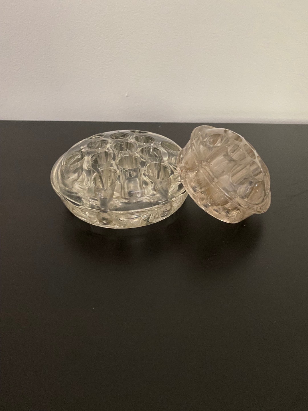 Pair of Glass Flower Frogs - Etsy