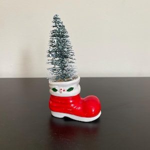 Adorable Vintage Mini Ceramic Santa Boot With Holly - Etsy