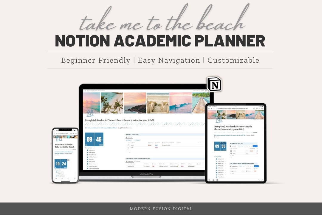 College Planner Notion Template | Academic Planner | Notion Dashboard ...