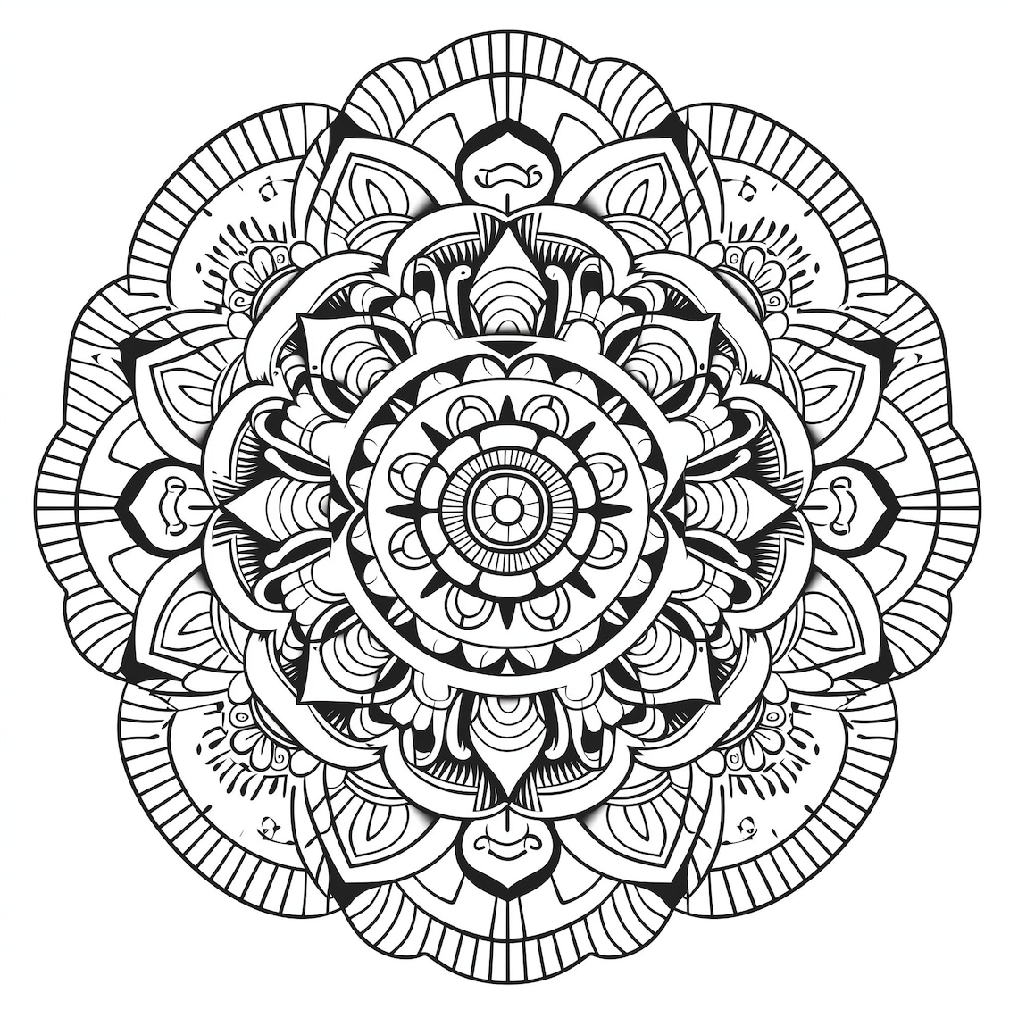 155 Complex Mandala Coloring Pages, Adult Digital Coloring Book ...