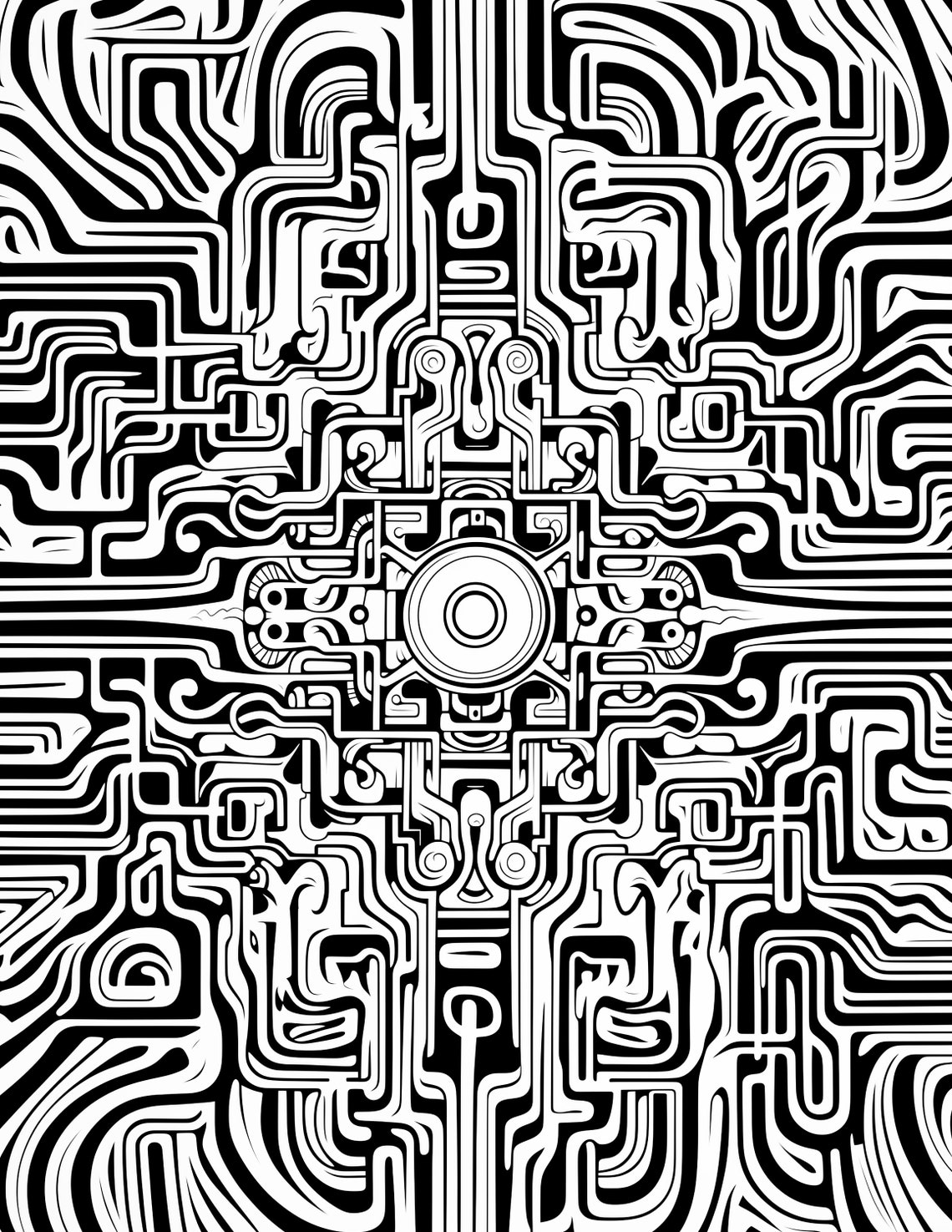 32 Fractal Pattern Coloring Page Designs, Adult Digital Coloring Book ...