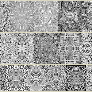 32 Fractal Pattern Coloring Page Designs, Adult Digital Coloring Book ...