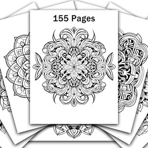 155 Complex Mandala Coloring Pages, Adult Digital Coloring Book ...