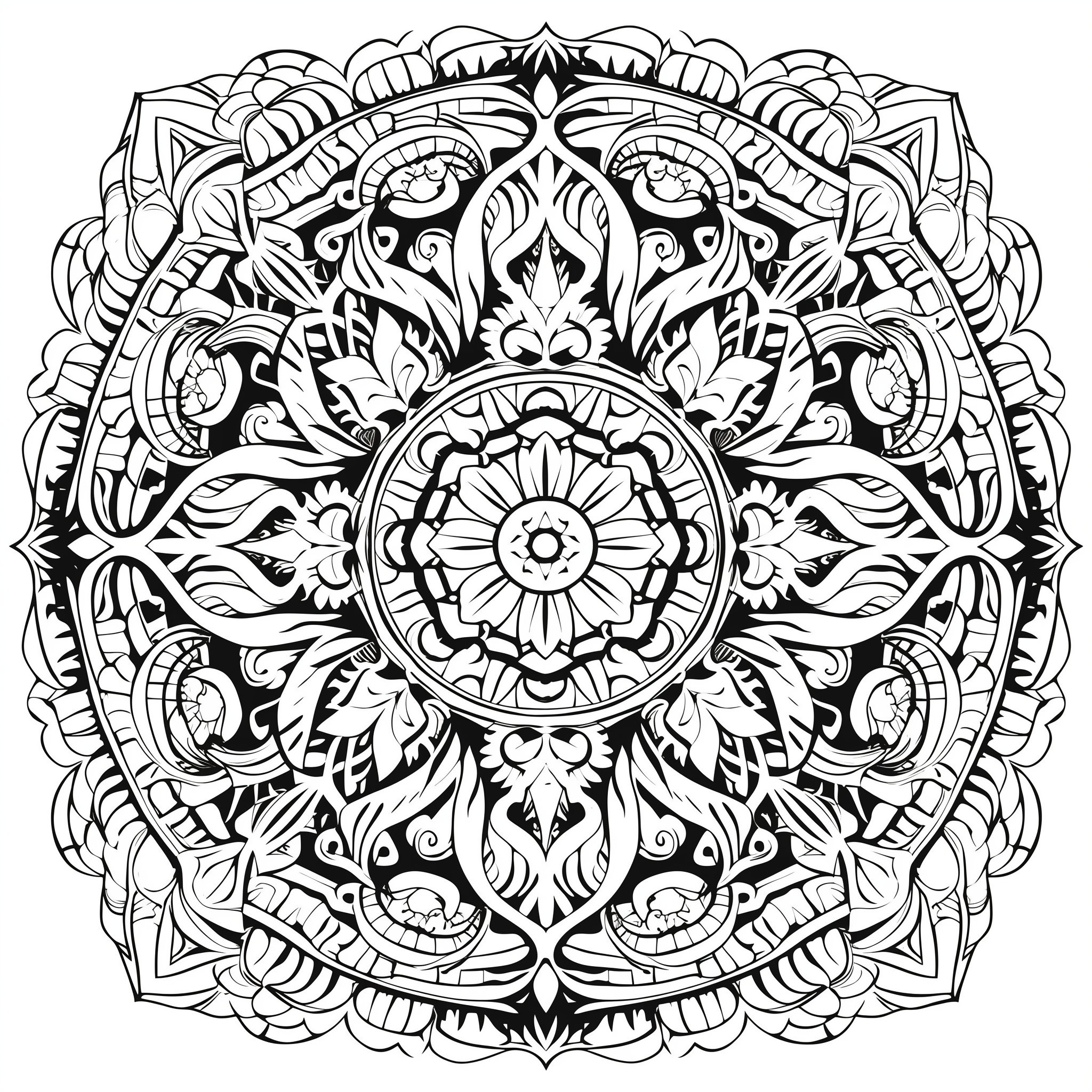 155 Complex Mandala Coloring Pages, Adult Digital Coloring Book ...