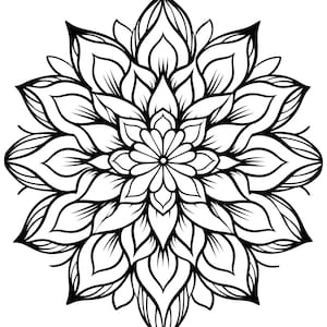 100 Floral Mandala Coloring Pages, Adult Digital Coloring Book ...