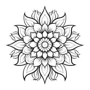 100 Floral Mandala Coloring Pages, Adult Digital Coloring Book ...