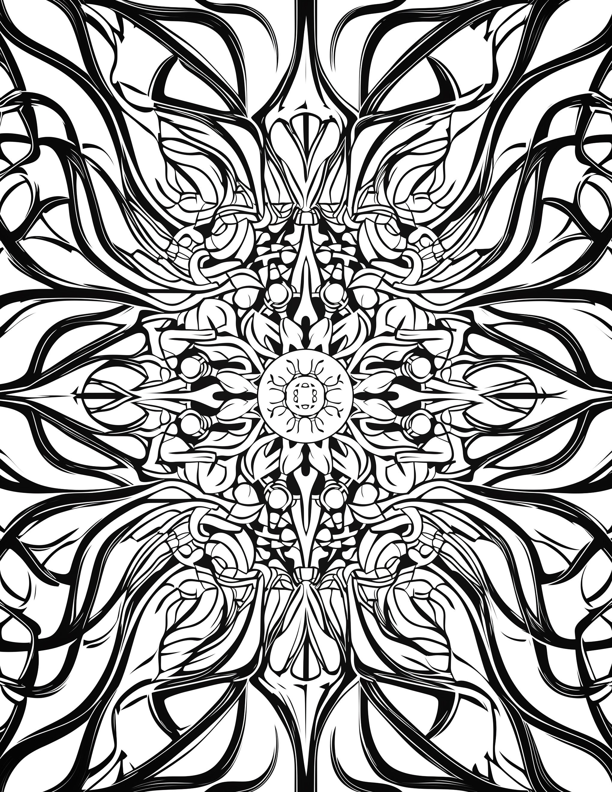32 Fractal Coloring Pages, Intricate Adult Designs (printable PDF) - Etsy