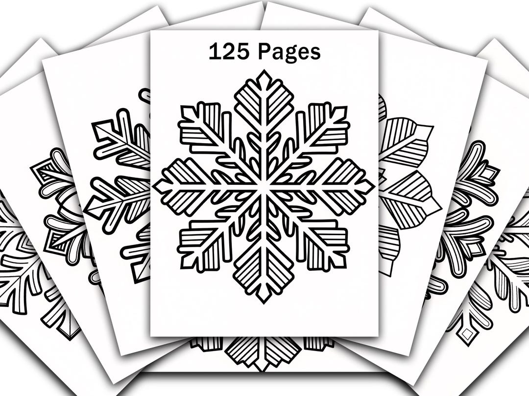 125 Snowflake Mandala Coloring Pages, Coloring Book (printable PDF) - Etsy