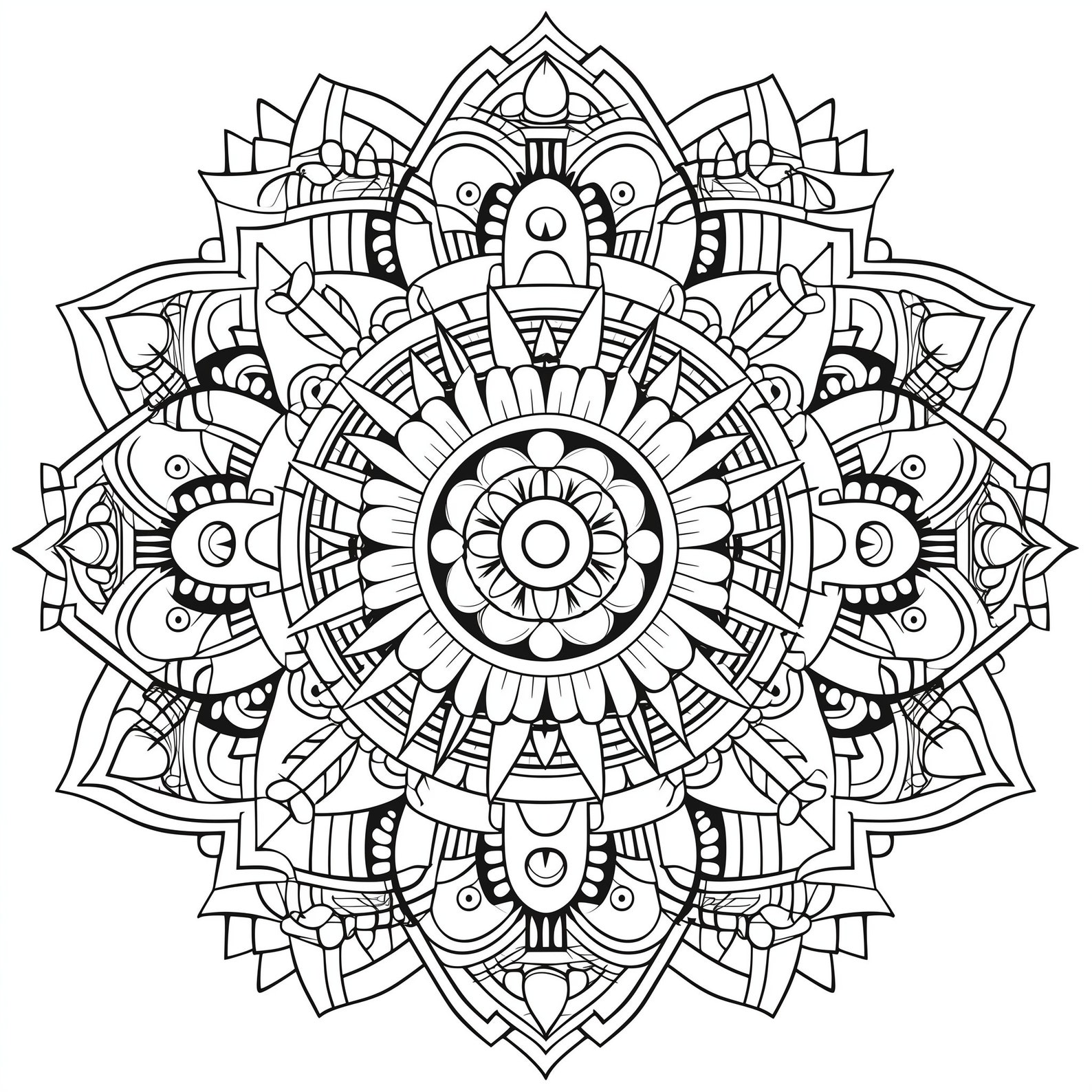 155 Complex Mandala Coloring Pages, Adult Digital Coloring Book ...