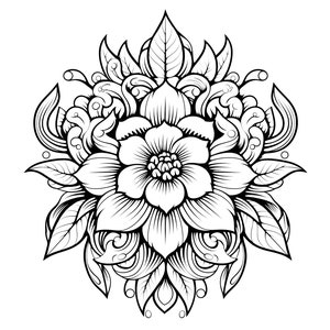 100 Floral Mandala Coloring Pages, Adult Digital Coloring Book ...