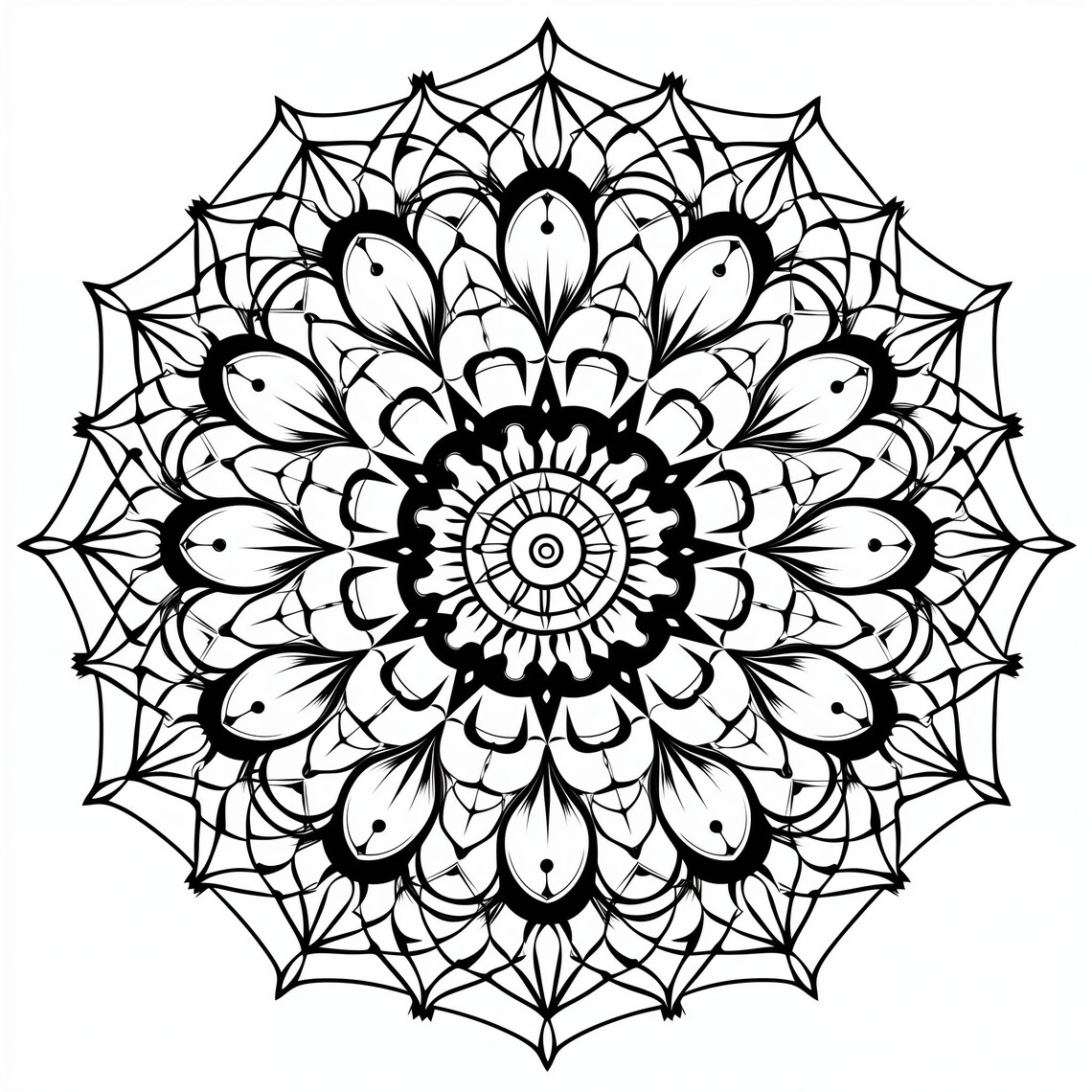 155 Complex Mandala Coloring Pages, Adult Digital Coloring Book ...