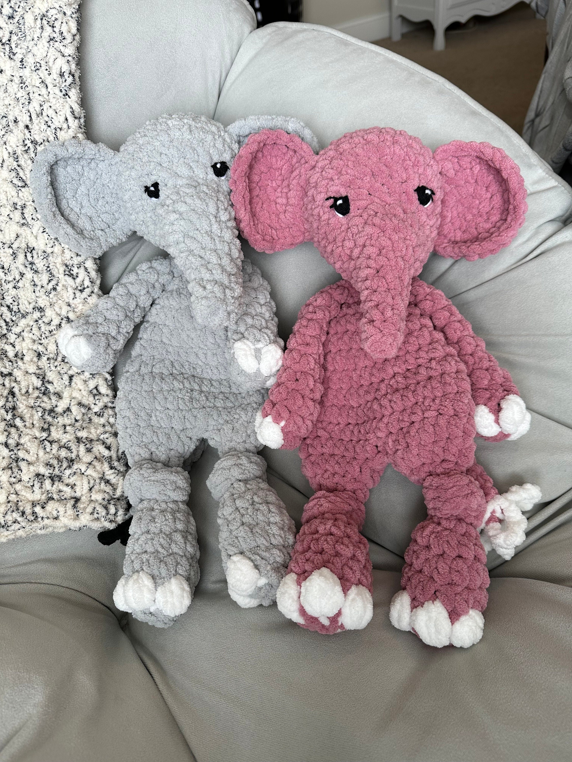 Crochet Elephant Lovey Snuggler - Etsy