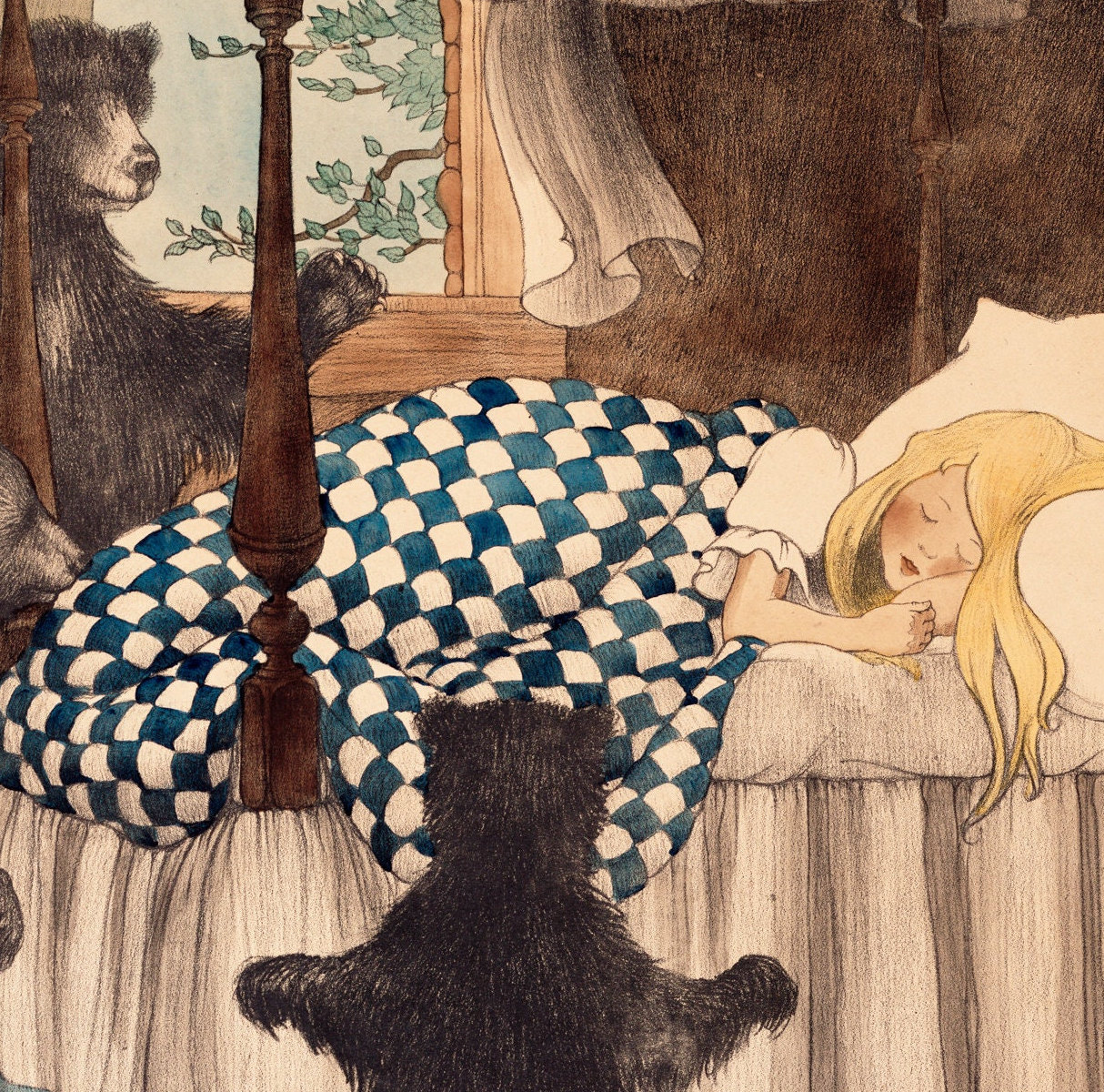 Goldilocks and the Three Bears Vintage Illustration Printable Art ...