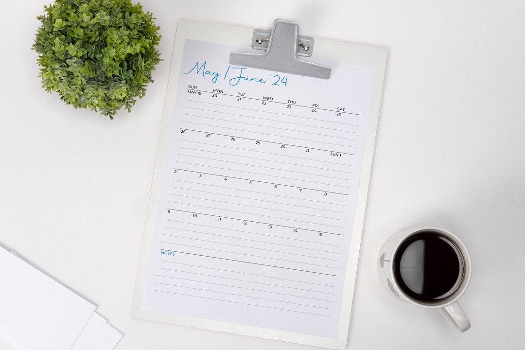 2024 Printable and Fillable Calendar // Minimal Design, 4 Different ...