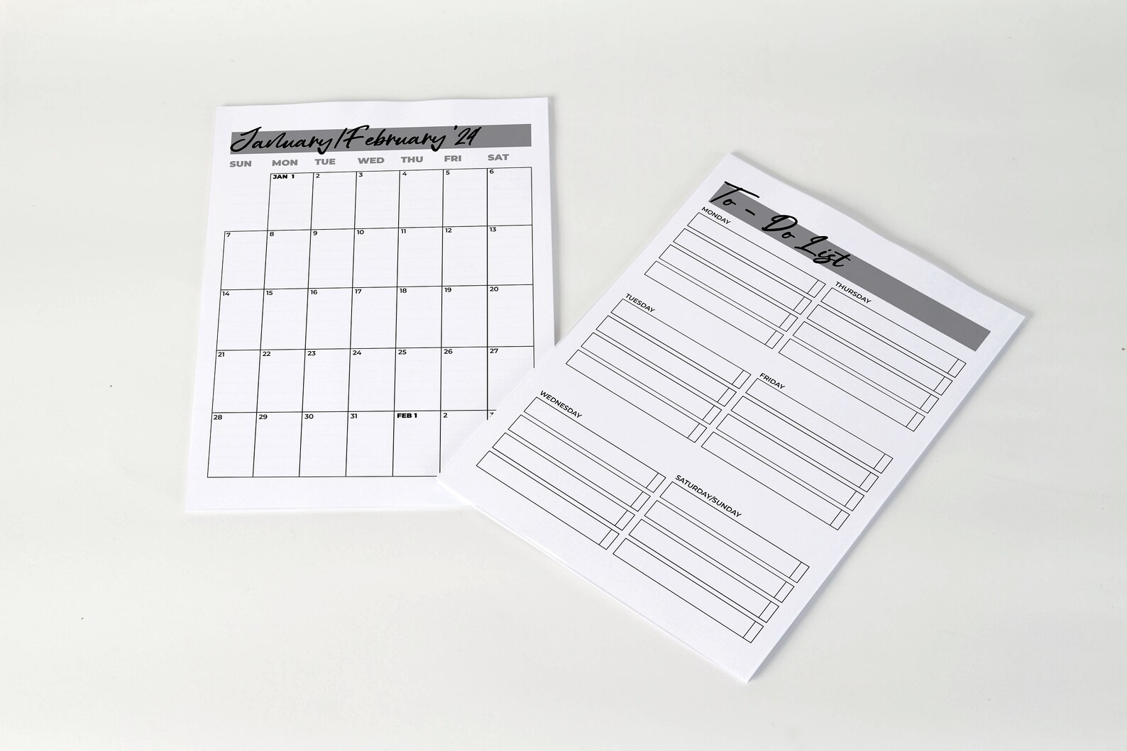2024 Printable and Fillable Calendar // 6 Different Colors, One-of-a ...