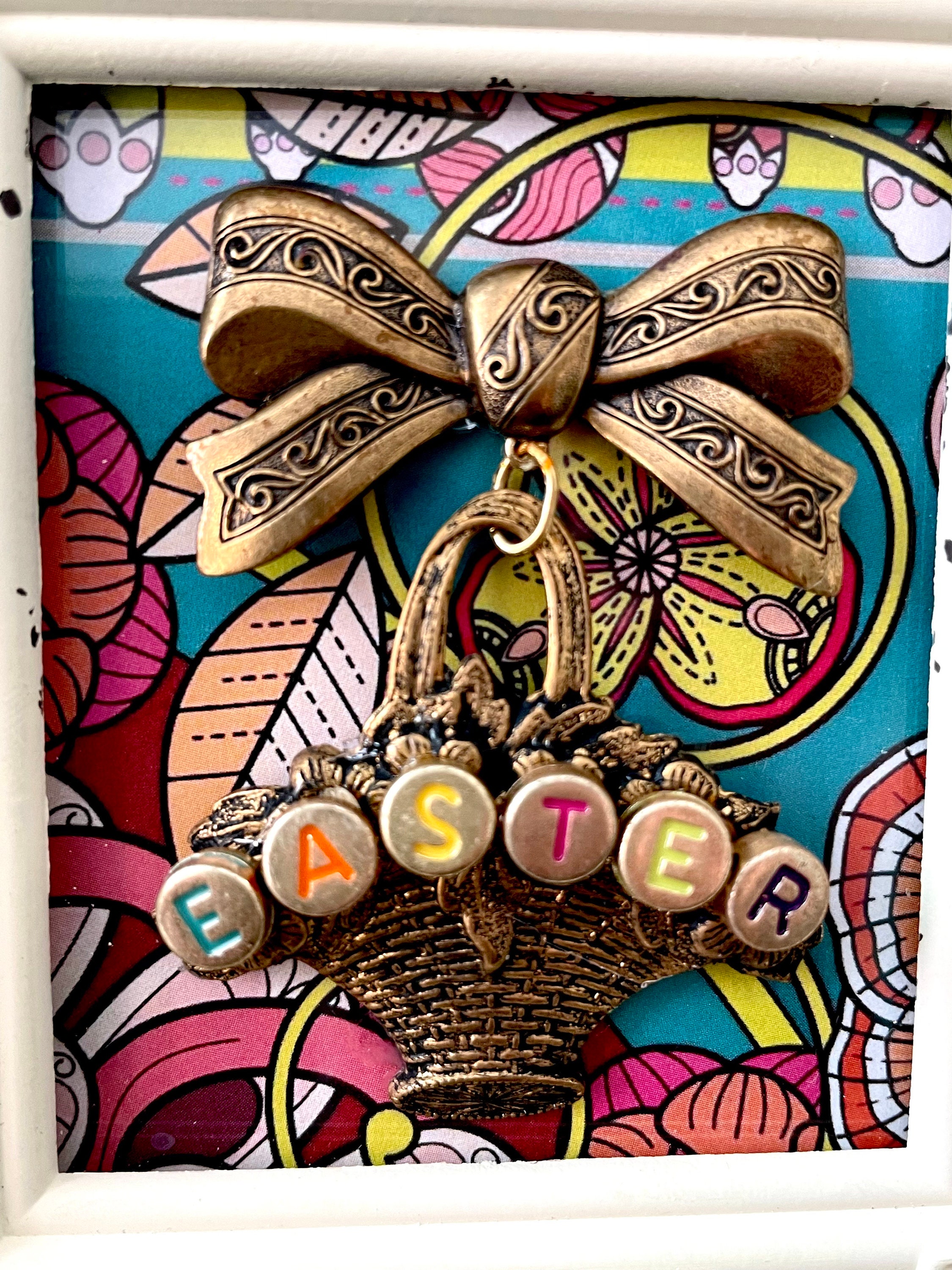 Easter Basket Assemblage, Easter Decor, Easter Bling, Spring Fling ...