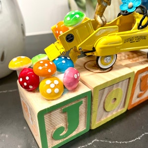 Assemblage Joy Block Decor, Wood Block Decor, Quirky Decor, Joy Decor ...