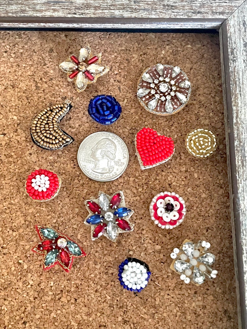 4th of July Pushpins, Patriotic Pushpins, Upcycled Earring Pushpins ...