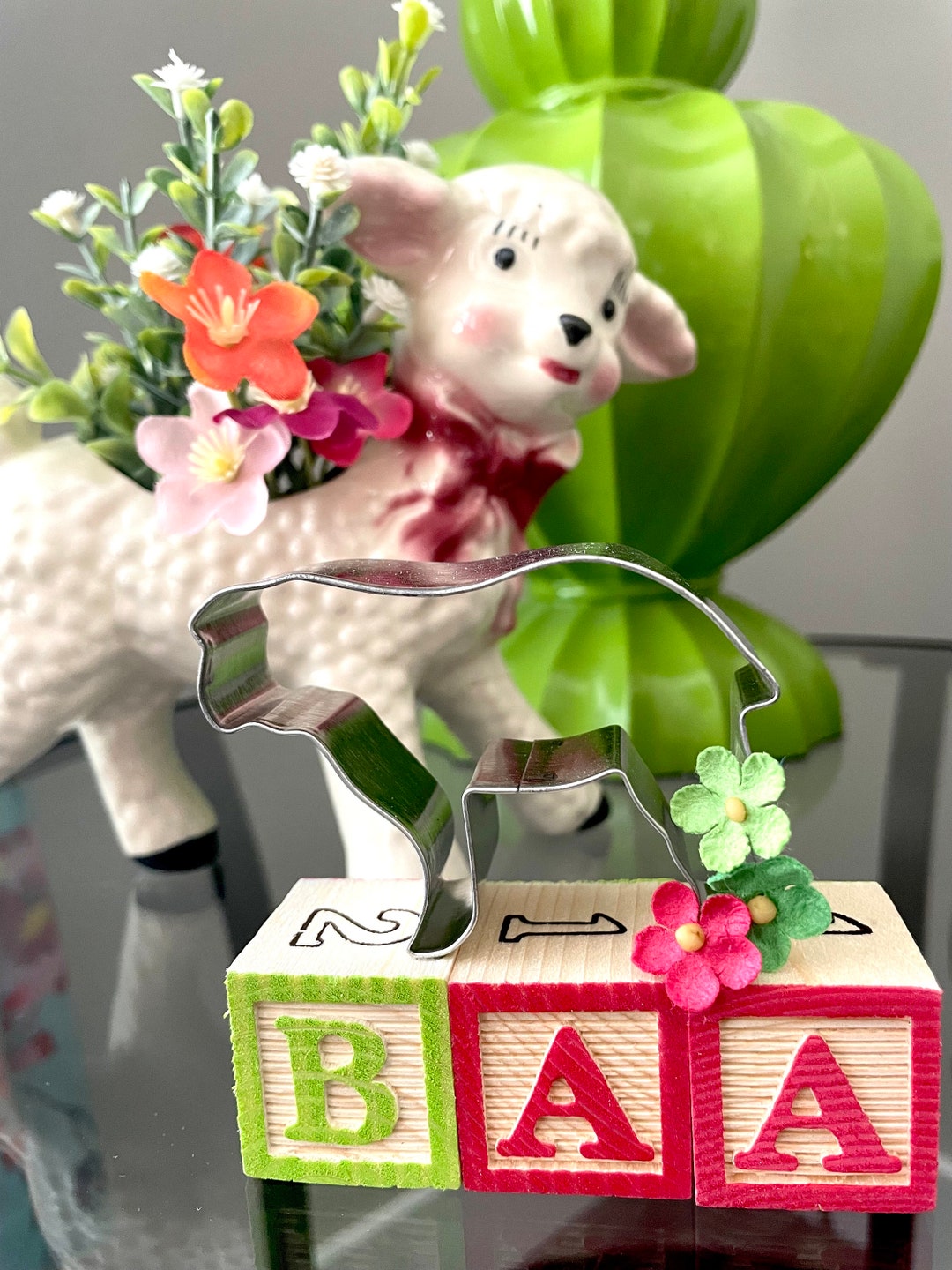 Sheep Assemblage, Sheep Decor, Wood Block Decor, Easter Decor, Spring ...