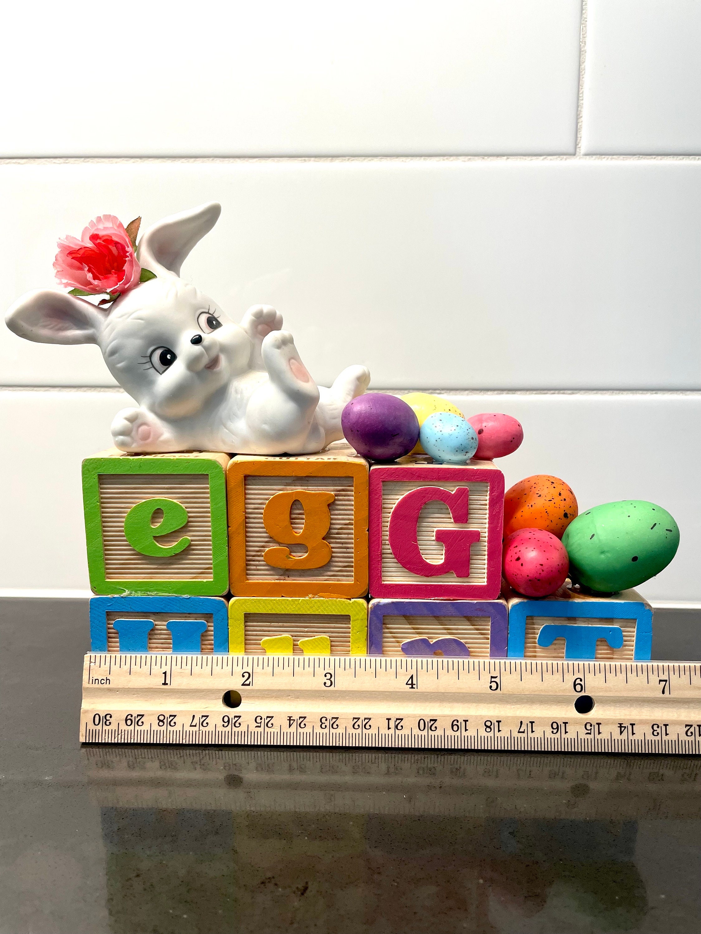 Egg Hunt Easter Spring Assemblage, Wood Block Decor, Easter Decor ...