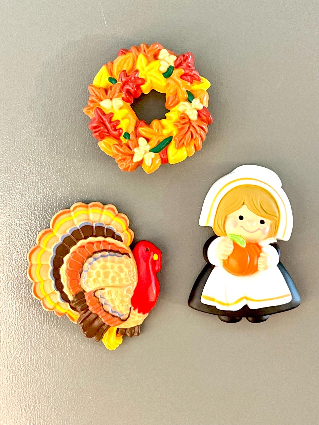 Vintage Thanksgiving Magnets for Refrigerator, Kitschy Kitsch, Fridge ...