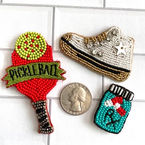 Pickleball Magnets, Pickleball Gift, Pickleball Earrings, Seed Bead ...