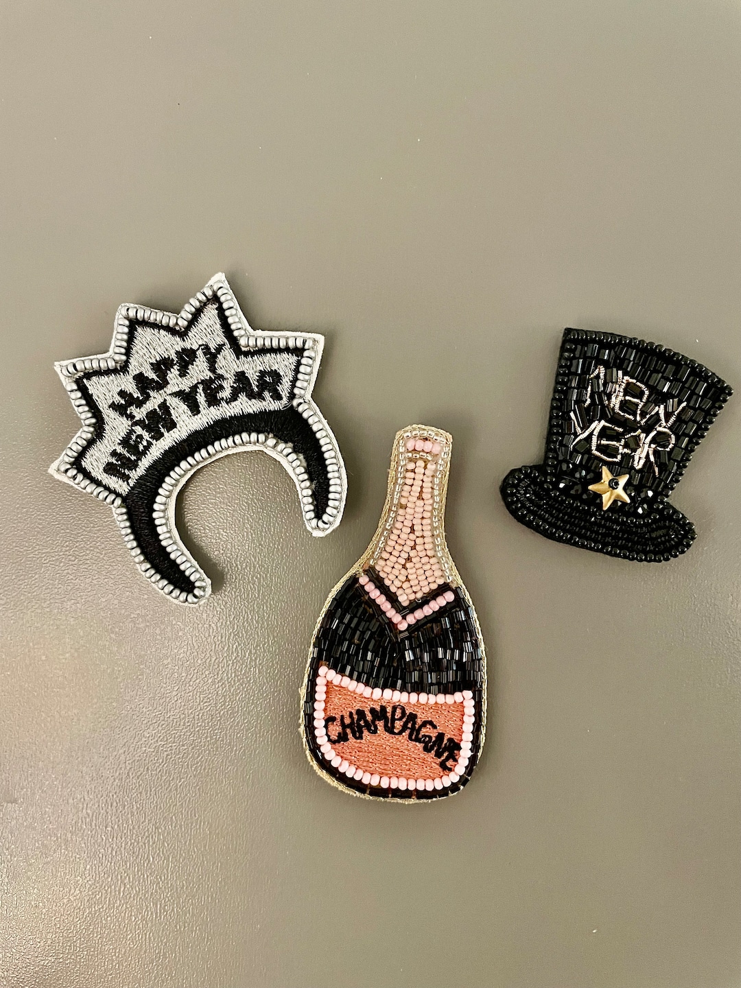 New Years Magnets for Refrigerator, Champagne, New Years Hats, Fridge ...