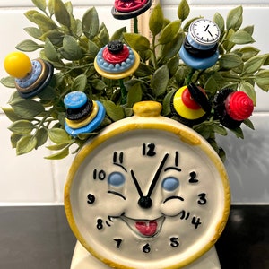 Vintage Happy Clock Face Button Arragement, OOAK, Button Bouquet ...